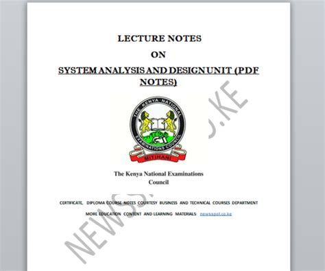 System Analysis And Design Notes PDF Newsspot Co Ke