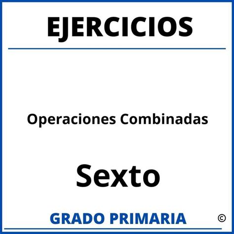 Ejercicios De Operaciones Con Dibujos Para Sexto Grado