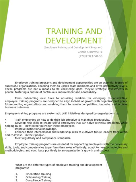 Employee Training And Development Guide Pdf Occupational Safety And