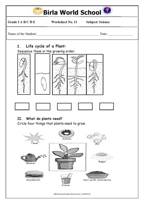 Birla World School Oman Homework For Grade 1 As On 21 02 2019