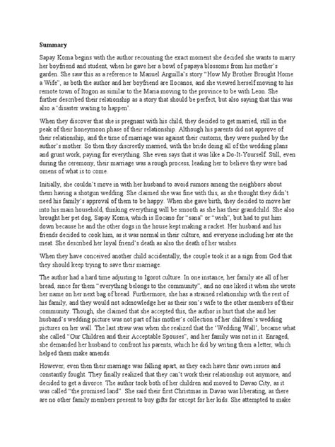 Summary Pdf Marriage Husband