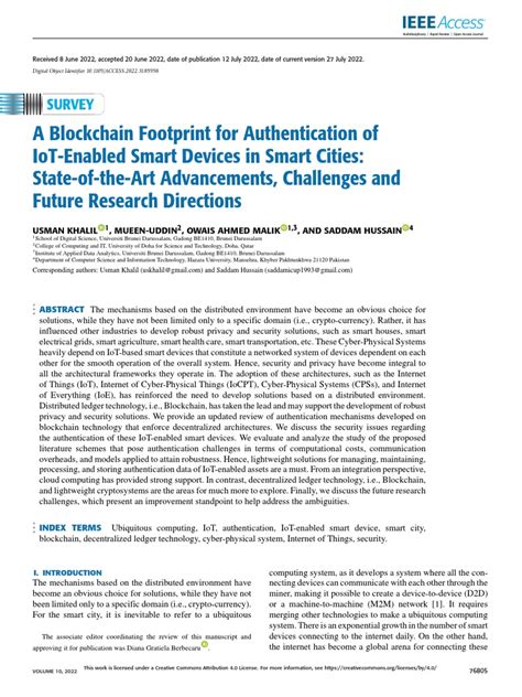 A Blockchain Footprint For Authentication Of Iot Enabled Smart Devices