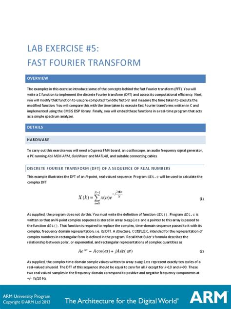 Lab Pdf Discrete Fourier Transform Fast Fourier Transform