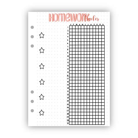 Homework Tracker Binder Ready Journal Page Jessicas Journal