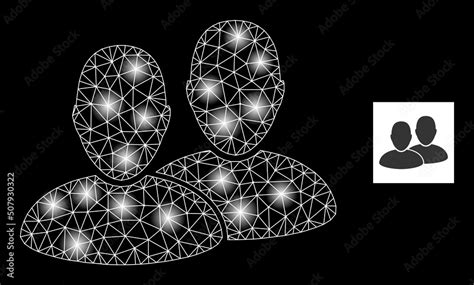 Bright Network Users Constellation Icon With Lightspots Illuminated