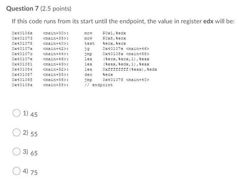 solved question 7 2 5 points if this code runs from its