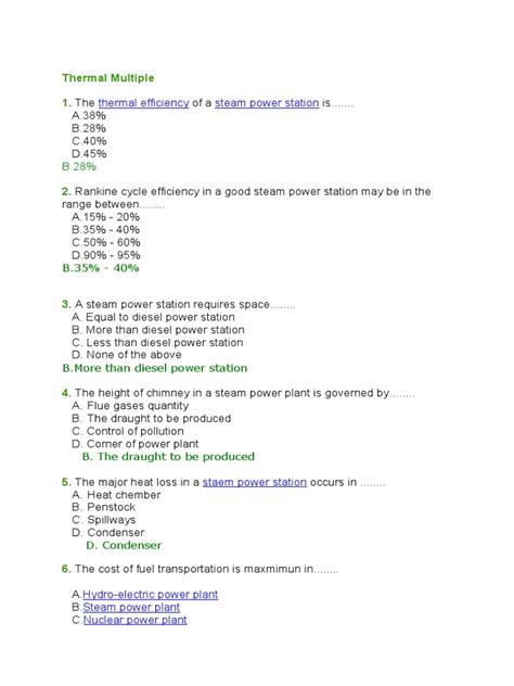 Generation Of Electric Power Mcqs Pdf