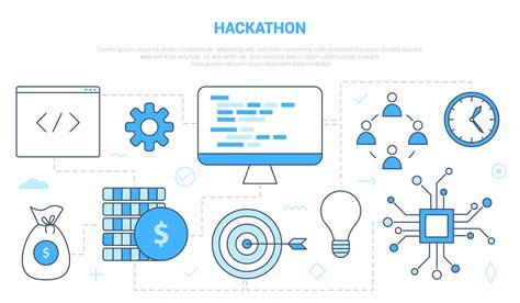 Hackathon Development Concept With Icon Set Template Banner 3316628