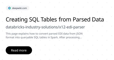 Creating Sql Tables From Parsed Data Databricks Industry Solutions