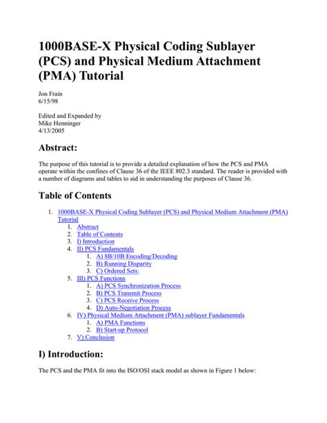 1000base X Physical Coding Sublayer Pcs And Physical