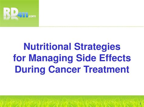 Ppt Nutritional Strategies For Managing Side Effects During Cancer Treatment Powerpoint