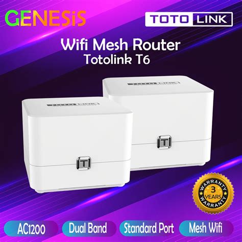 🔱ac1200 Mesh Sytem🔱 Totolink T6 2 Pack Ac1200 Dual Band Smart Home