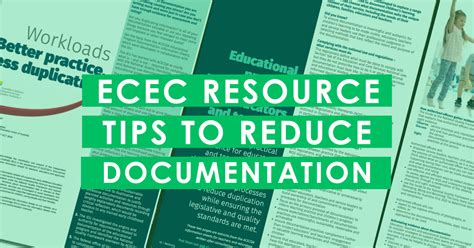 Ecec Resource Reducing Documentation Ieu Nsw Act