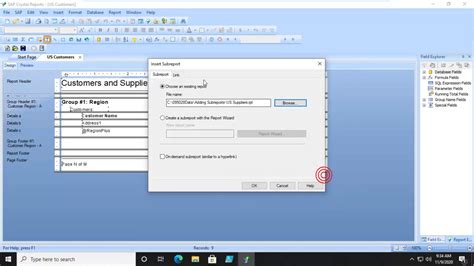Crystal Reports 2020 Adding A Subreport Youtube