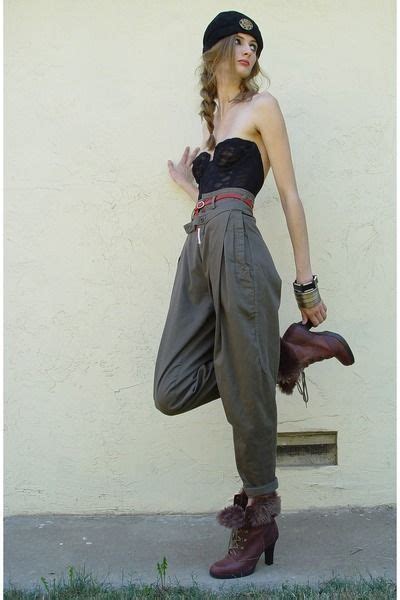 Green Z Cavaricci Pants Vintage Fashion 1980s Green Pants Outfit