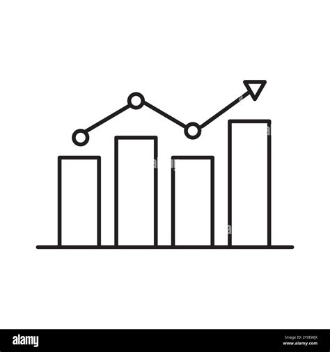 Bar Chart Icon Growth Tracking Arrow Data Analytics Focus Business Vector Graphic Stock