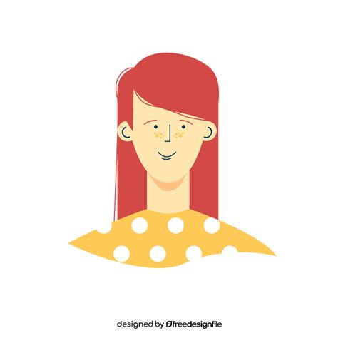 Redhead Girl Portrait Clipart Vector Free Download