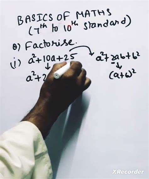 Basics Of Mathematics Factorisation Of Perfect Squares Youtube