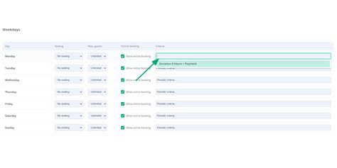 Using Periodic Criteria With Booking Types Easytable Support