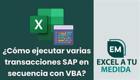 ¿cómo Ejecutar Varias Transacciones Sap En Secuencia Con Vba Excel A
