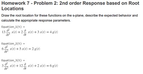 solved homework 7 problem 2 2nd order response based on