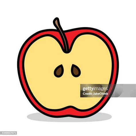 Apple Cut In Half Drawing Apple Original Digital Download By Mike