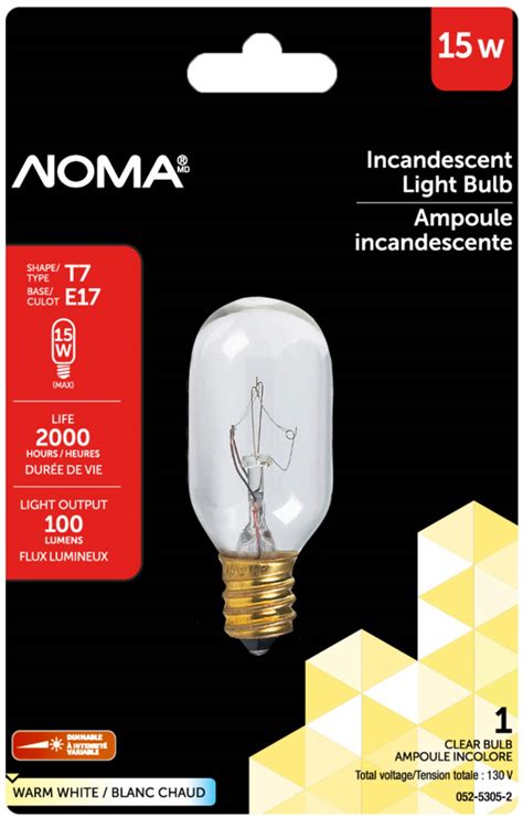 Noma T7 E17 Base Sewing Machine Incandescent Light Bulb 100 Lumens