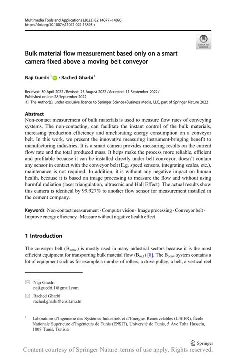 Bulk Material Flow Measurement Based Only On A Smart Camera Fixed Above