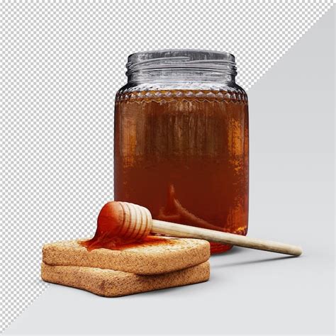 Premium Psd Glass Of Honey Set