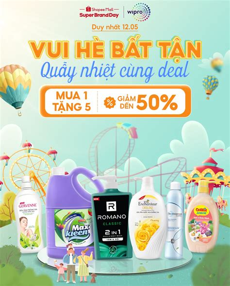 Wipro X Shopee Campaign Super Brand Day Ecommerce Design Poster