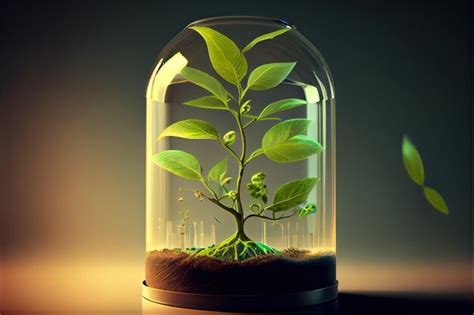 Premium Photo Generative Ai Illustration Of Science And Biotechnology Concept Growing Of Plant