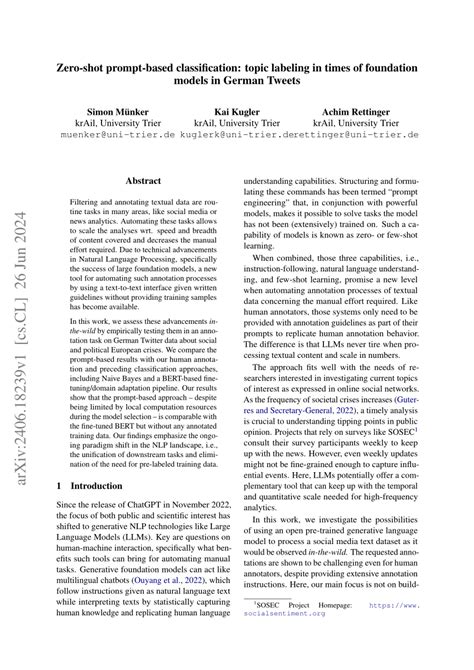 Pdf Zero Shot Prompt Based Classification Topic Labeling In Times Of Foundation Models In