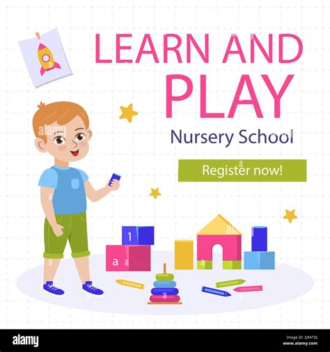 Flat Design Nursery School Post Vector Illustration Stock Vector Image