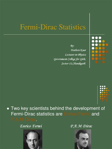 Fermi Dirac Statistics Pdf Theoretical Physics Physics