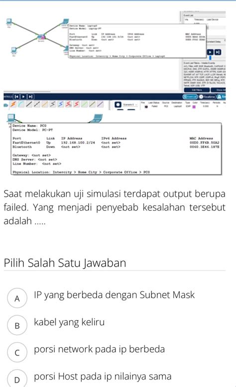 Saat Melakukan Uji Simulasi Terdapat Output Berupa Failed Yang Menjadi