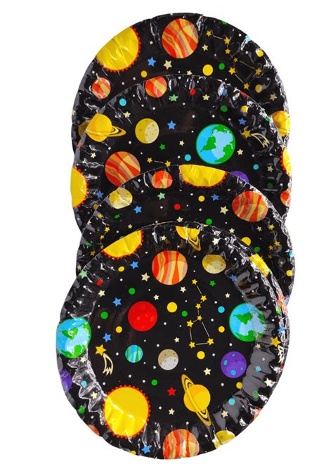 Pack Of 10 Space Theme Paper Plates For Birthday Party Sale