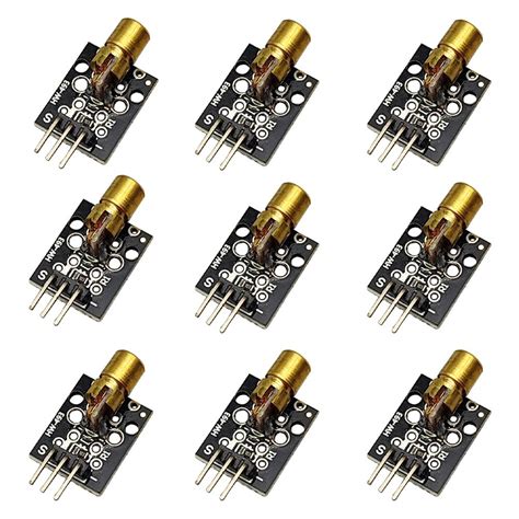 haldzemo 5v 3 pins ky 008 650nm dot diode copper head laser sensor