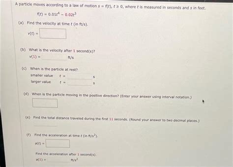 solved particle moves according to a law of motion