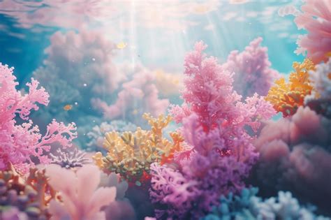 Premium Photo Abstract Underwater Scene With Colorful Coral Reef