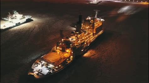 АТОМНЫЙ ЛЕДОКОЛ ВАЙГАЧ В ПОРТУ САБЕТТА Youtube