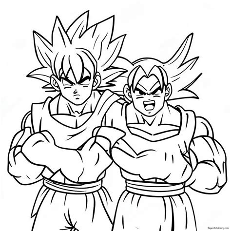 Goku And Gohan Coloring Pages
