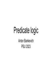 DM Predicates And Quantifiers Pdf Predicate Logic Anton Bankevich PSU Predicates Free