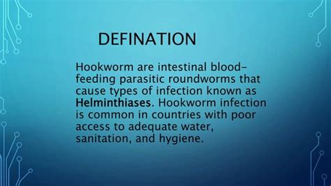 Hookworm Introduction Defination Cause Effect Cure Pptx Infectious