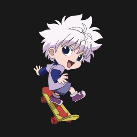 Chibi Killua Zoldyck Skateboarding Killua Zoldyck T Shirt TeePublic