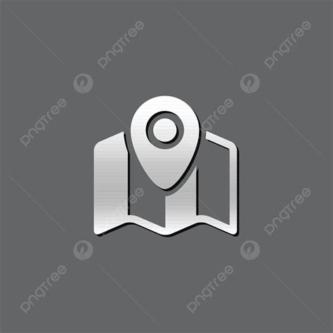 Metallic Icon Road Map Direction Label Sign Vector Direction Label