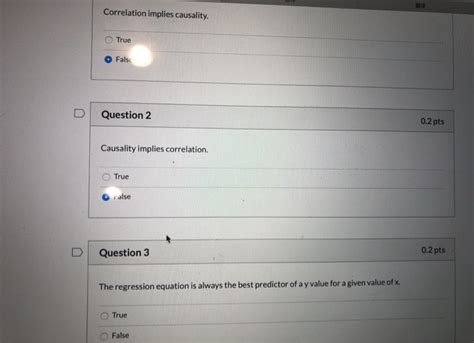 Solved Correlation Implies Causality True O False Question