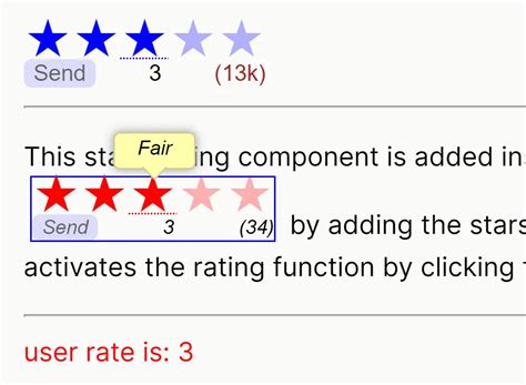 five star rating web component in javascript css script