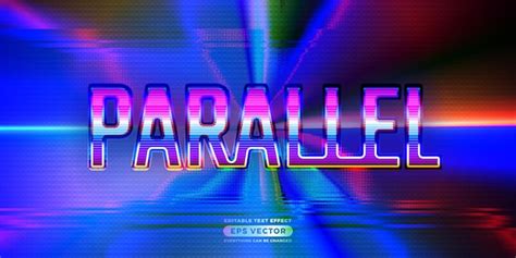 Premium Vector Retro Text Effect Parallel Futuristic Editable 80s