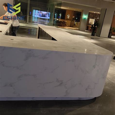 Artificial Stone Carrara White Marble Solid Surface Countertops 20mm Calacatta Made Of Pmma Es