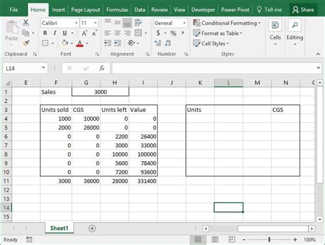 Fifo Inventory Valuation In Excel Using Data Tables How To